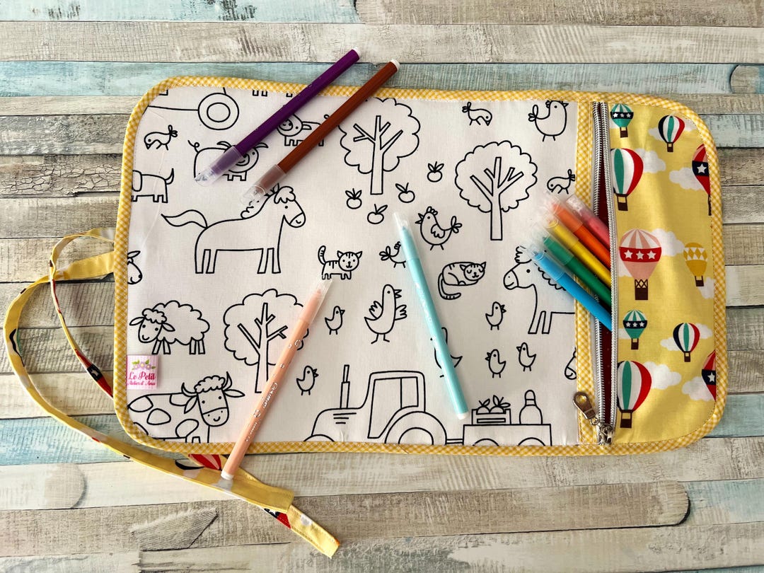 Fabric Coloring Sheet for Kids – Reusable Coloring Mat – With Marker ...
