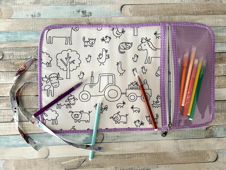 Fabric Coloring Sheet for Kids – Reusable Coloring Mat – With Marker ...