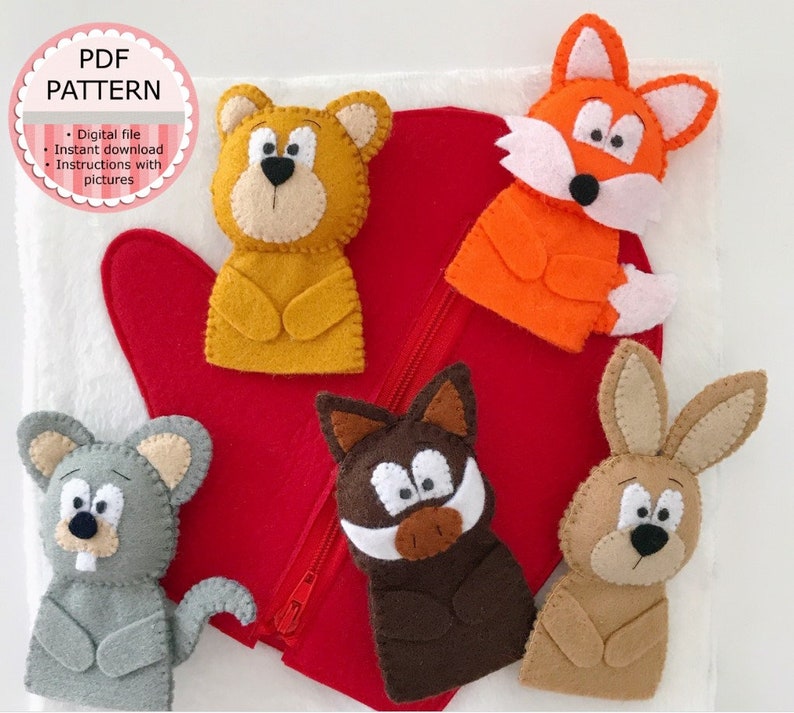 The Mitten - 2 Quiet Book Pages Digital PDF Pattern / Sewing Pattern ...