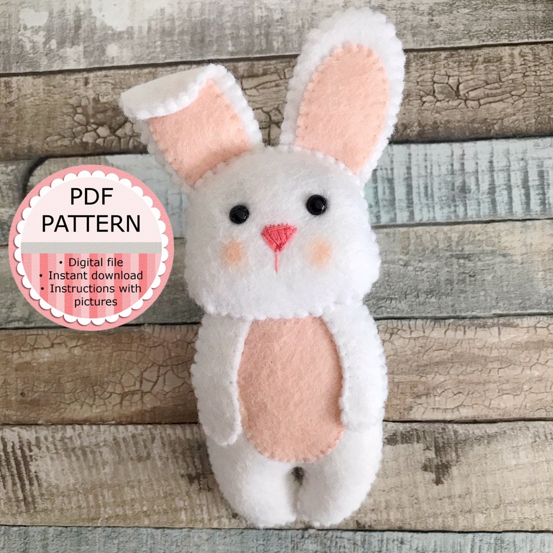 PDF Pattern / Sewing Pattern / Felt Doll the Rabbit - Etsy