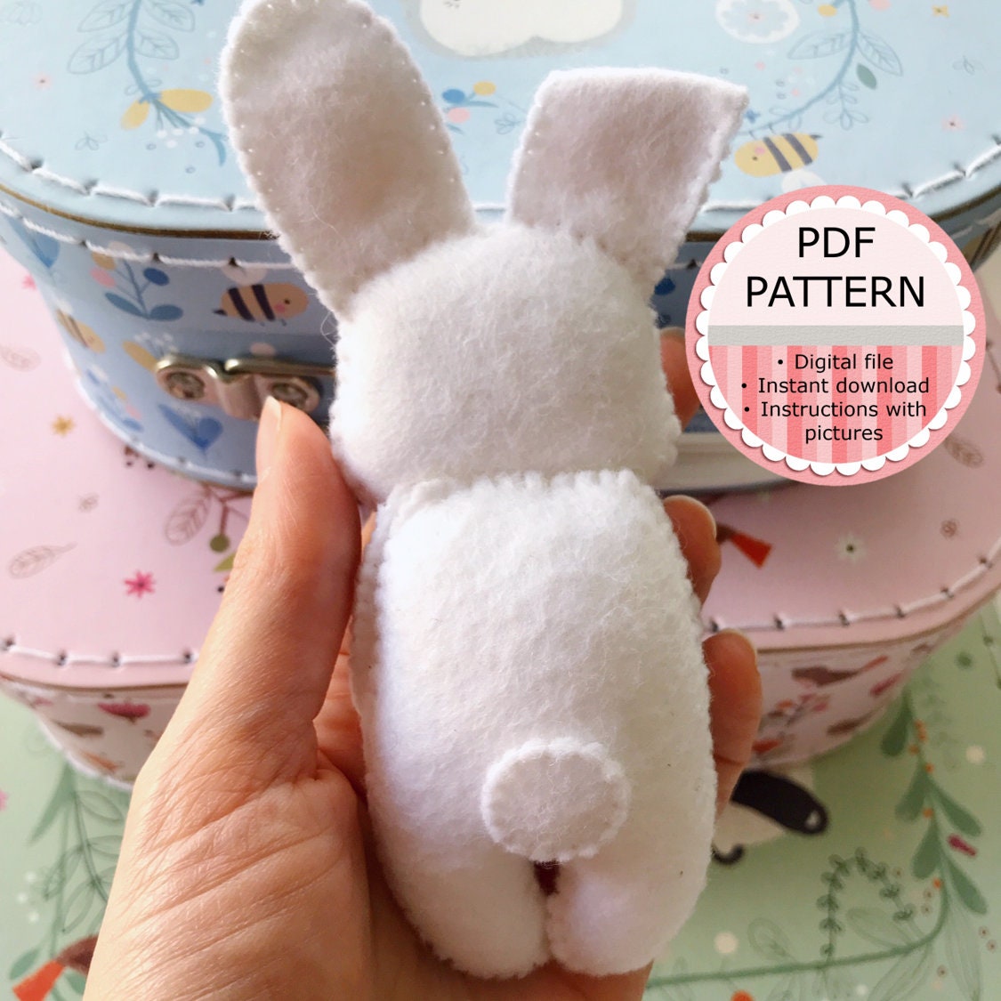 PDF Pattern / Sewing Pattern / Felt Doll the Rabbit - Etsy