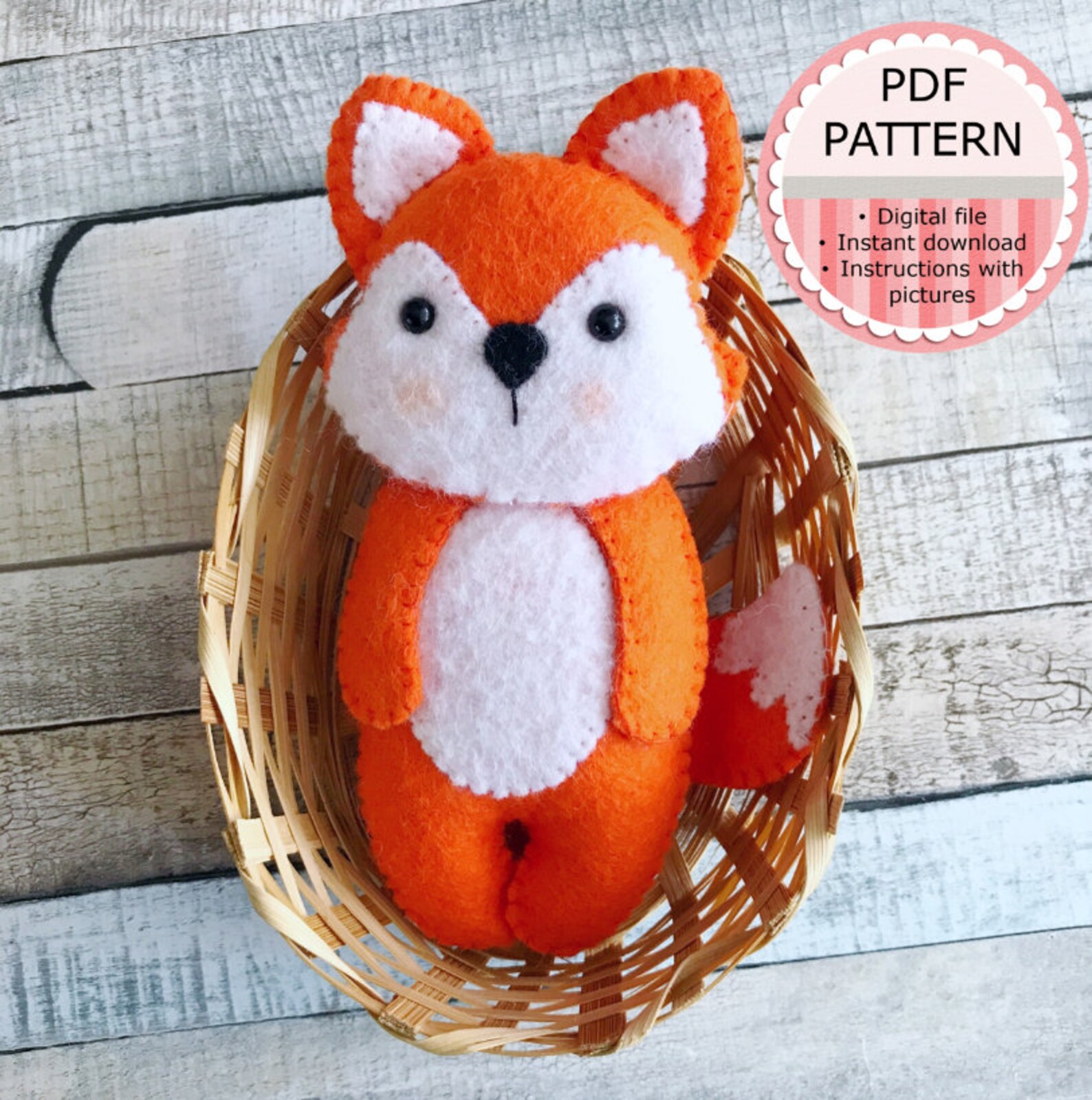 PDF Pattern / Sewing Pattern / Felt Pattern the Fox - Etsy
