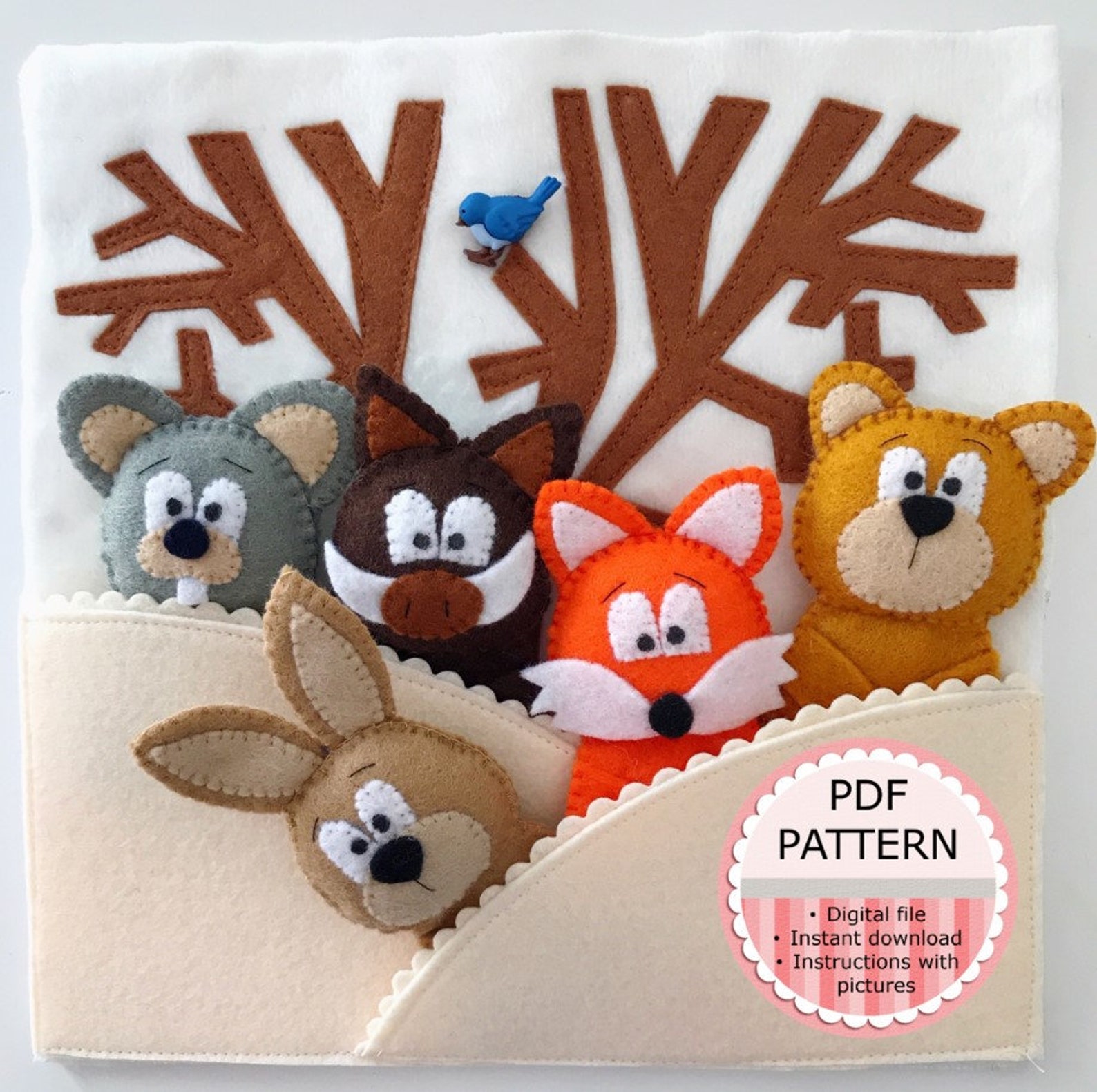 The Mitten - 2 Quiet Book Pages Digital PDF Pattern / Sewing Pattern ...