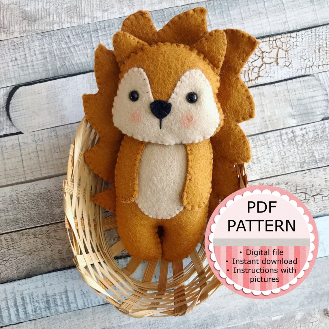 PDF Pattern / Sewing Pattern / Felt Pattern the Hedgehog - Etsy