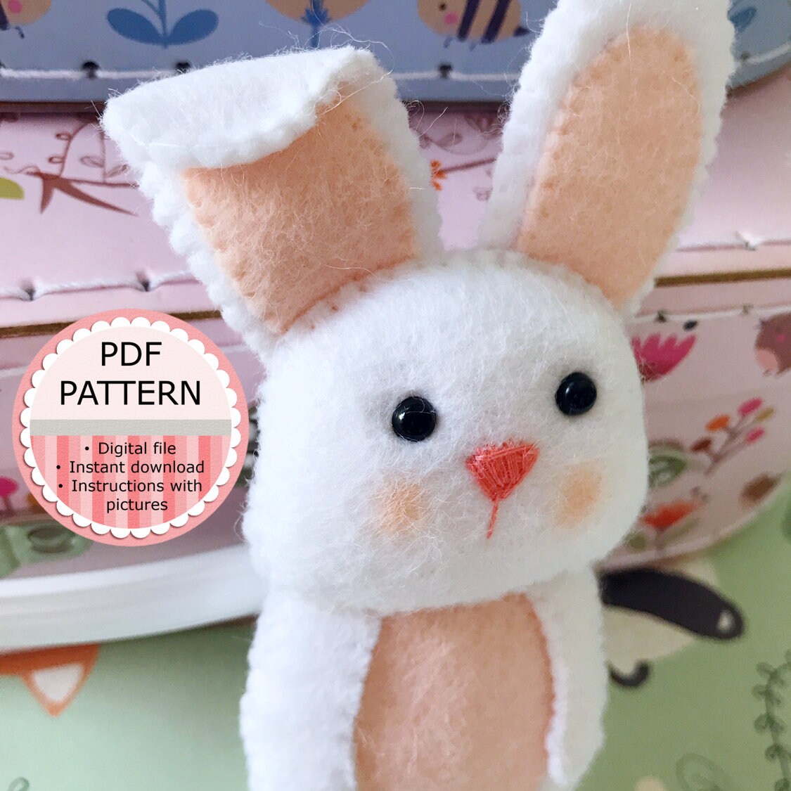 PDF Pattern / Sewing Pattern / Felt Doll the Rabbit - Etsy