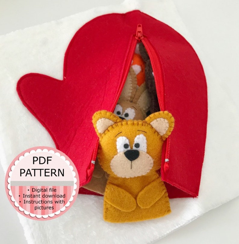 The Mitten - 2 Quiet Book Pages Digital PDF Pattern / Sewing Pattern ...