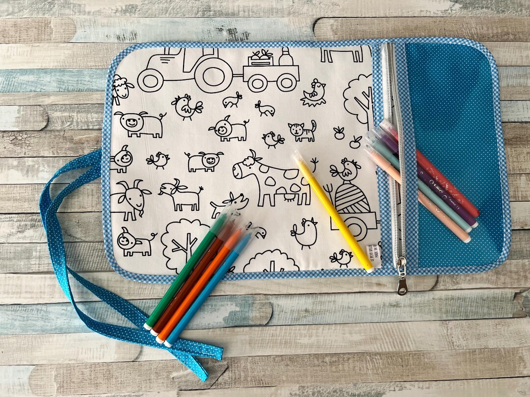 Fabric Coloring Sheet for Kids – Reusable Coloring Mat – With Marker ...