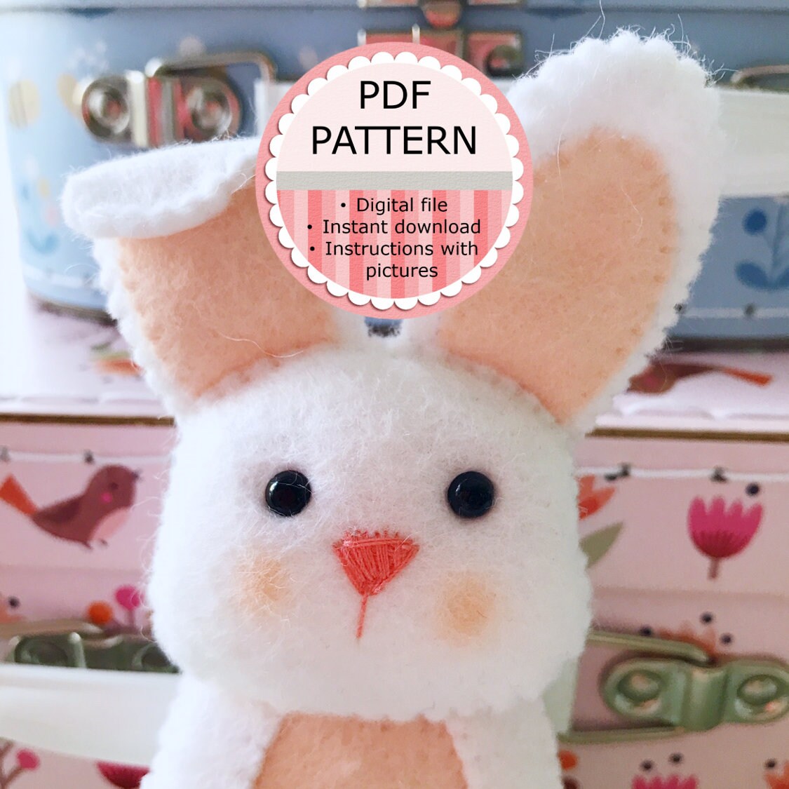 PDF Pattern / Sewing Pattern / Felt Doll the Rabbit - Etsy