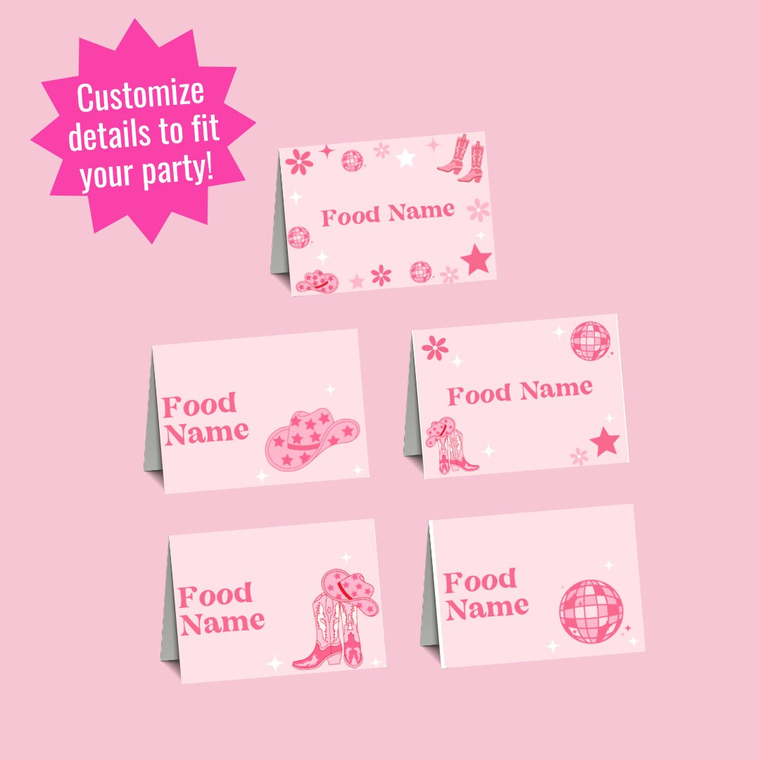 Disco Cowgirl Birthday Food Label — A Party That Pops