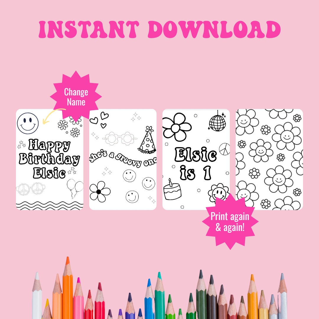 Groovy Birthday Coloring Sheet — A Party That Pops