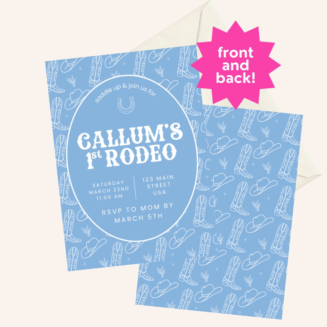 1a invitación de cumpleaños de rodeo, invitación de vaquero de niños ...