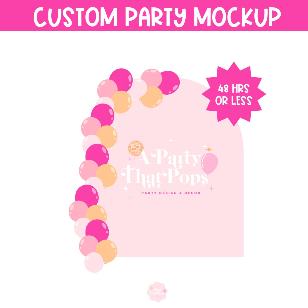 Custom Birthday Party Mockup, Party Planner Template, Event Mockup ...