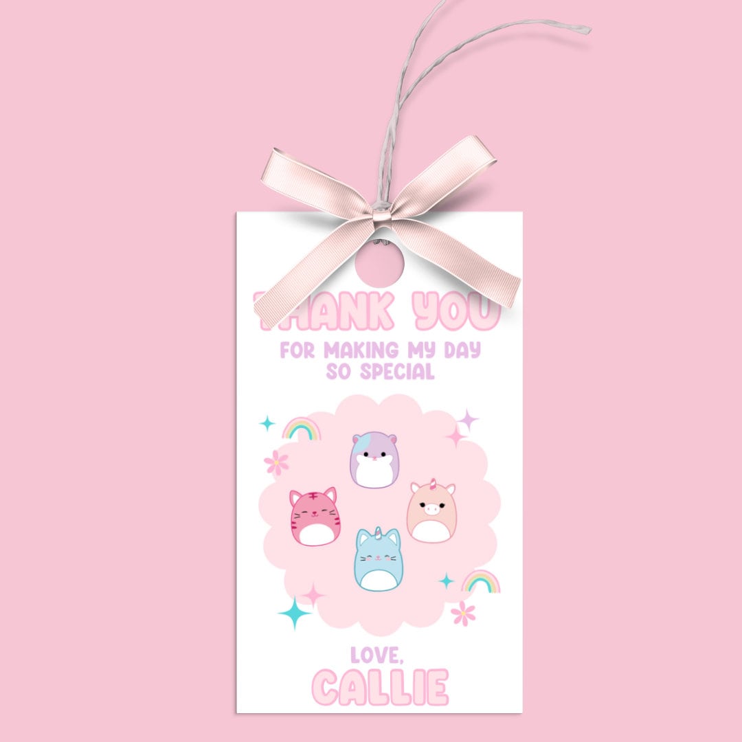 Squishmallow Thank You Gift Tag — a party that pops