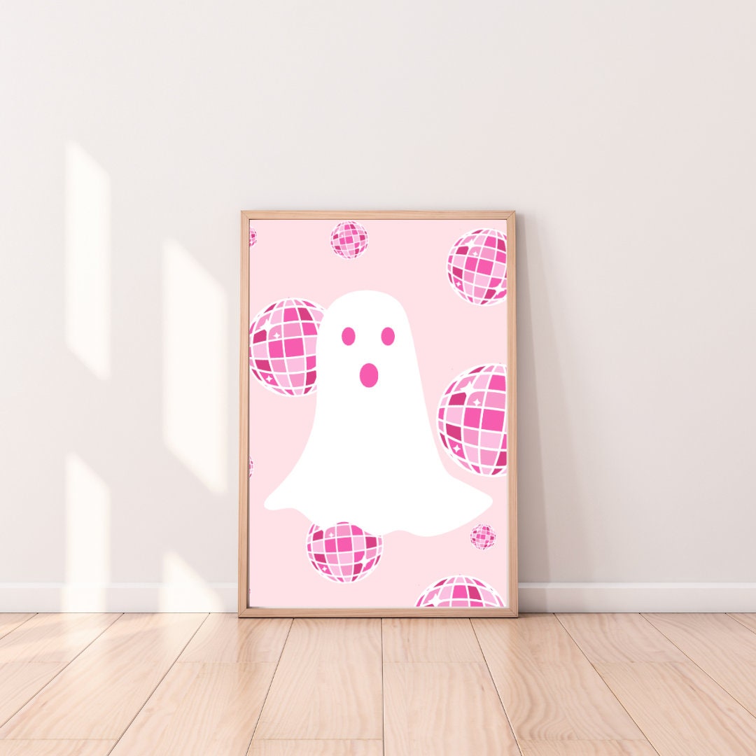 Disco Ghost Wall Art, Cute Ghost Art Print, Kids Halloween Decor ...