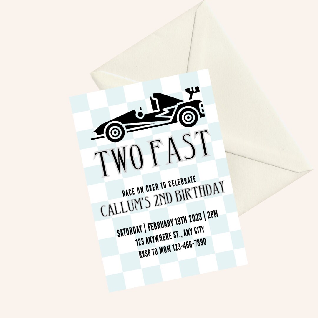 Two Fast Birthday Invitation — a party that pops