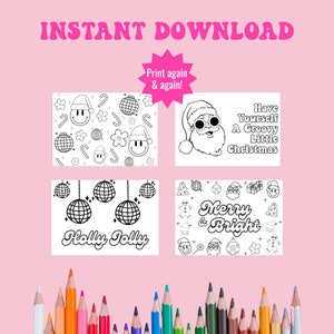 Groovy Christmas Coloring Sheet: Personalized Retro Holiday (digital ...