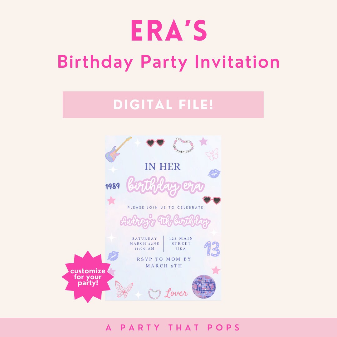 In Her Birthday Era Invitation — a party that pops