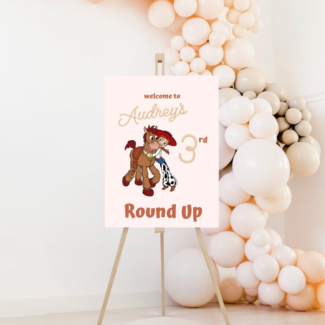 Toy Story Welcome Sign, Toy Story Birthday Party Digital Sign, Woody's ...