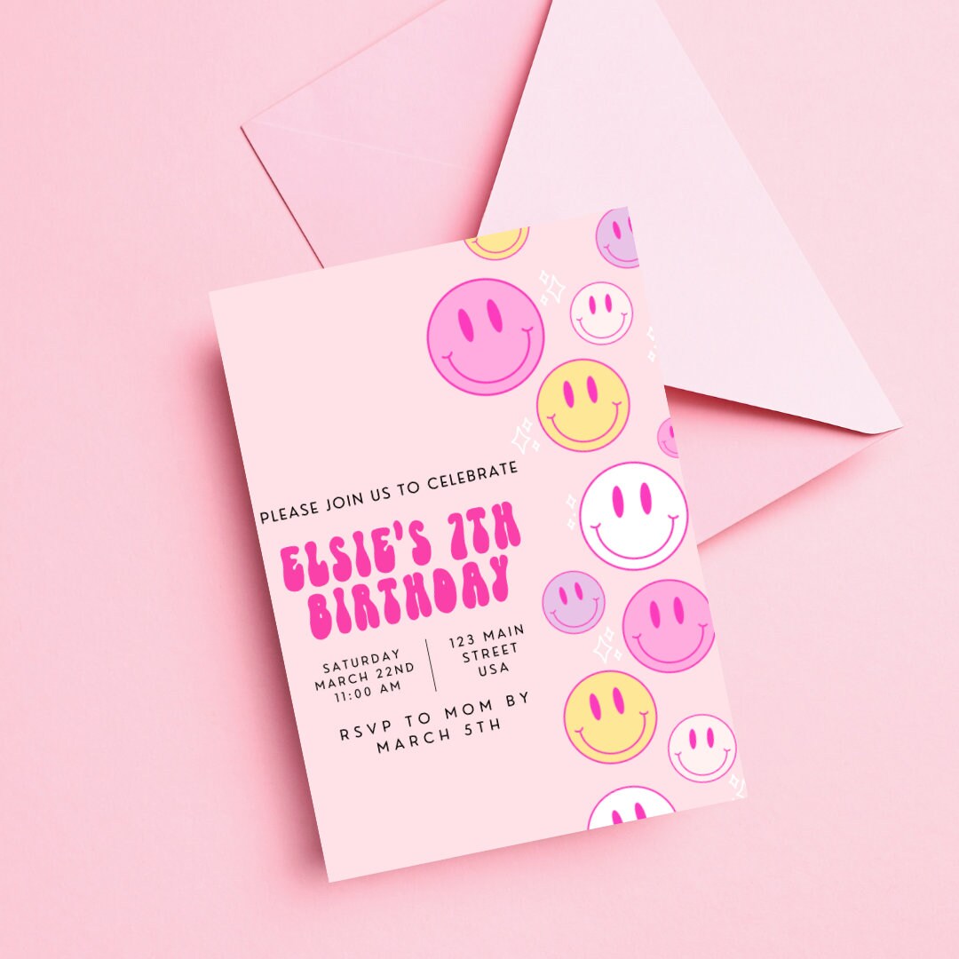 Smiley Face Birthday Party Invitation — A Party That Pops