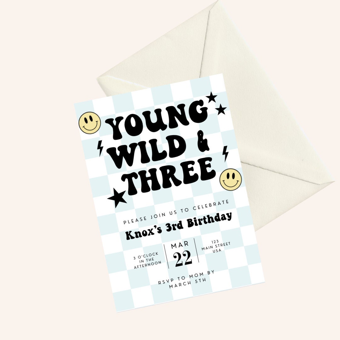 Young Wild & Three Birthday Invitation — A Party That Pops