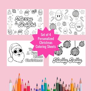 Groovy Christmas Coloring Sheet: Personalized Retro Holiday (digital ...