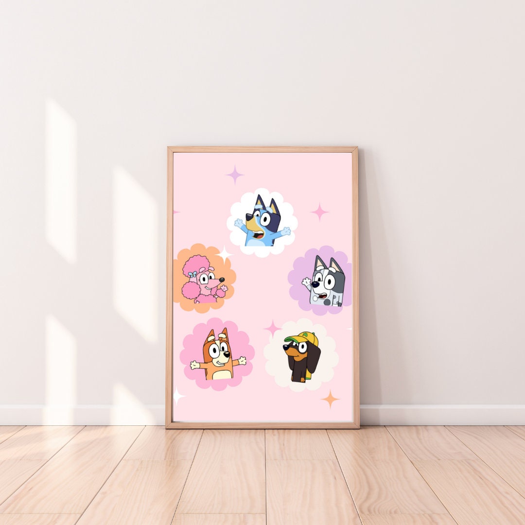 Blue Dog and Friends Art Print — A Party That Pops