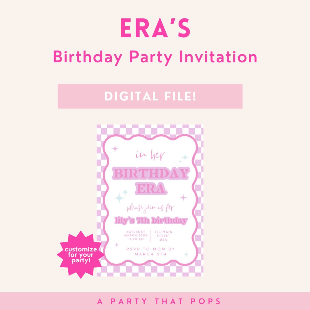 Retro Eras Birthday Invitation — A Party That Pops
