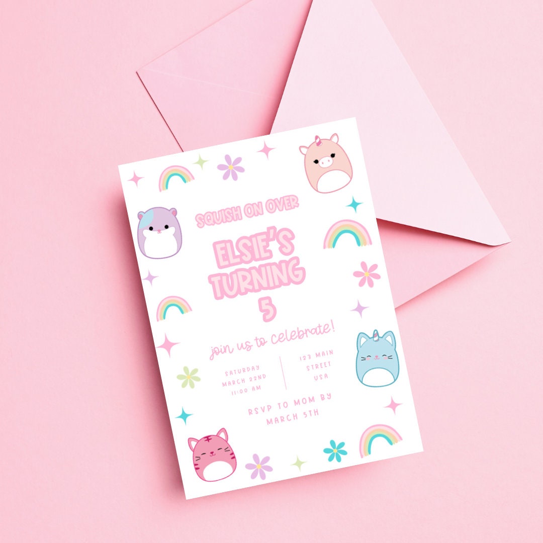 Squishmallow Birthday Invitation — a party that pops