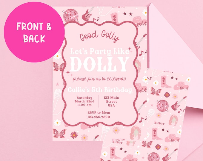 Dolly Parton Invitation Birthday Party Celebration Modern Simple ...
