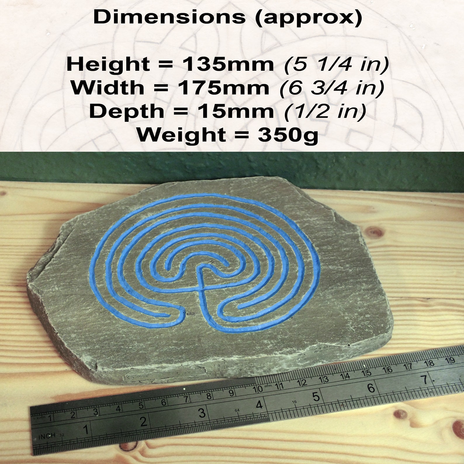 Labyrinth Stone. Hand Crafted Resin Wall Hanging. Spiritual Scotland - Etsy
