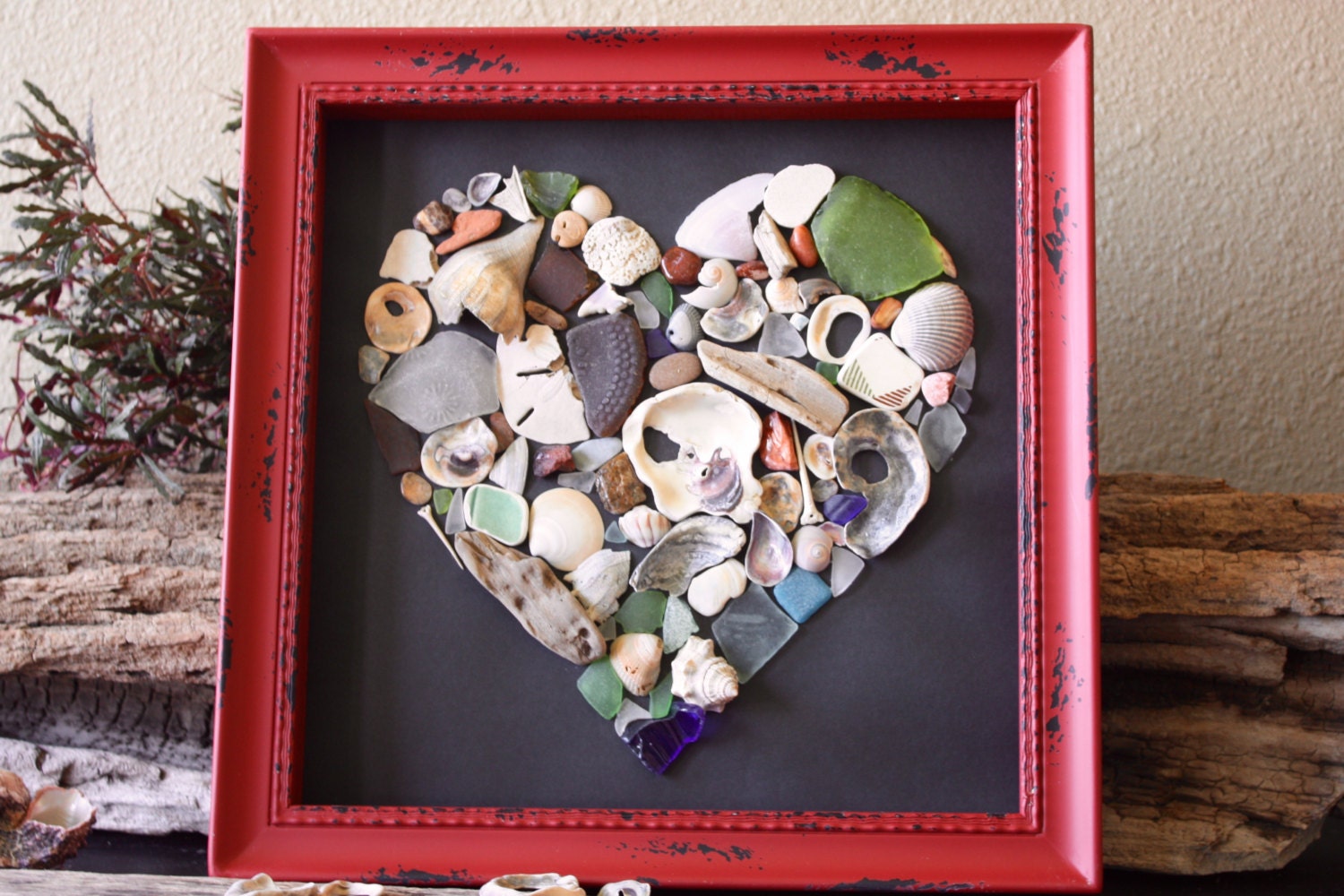 Sea Glass Art - Beach Decor - Nautical - Beach House - Wedding - Beach ...