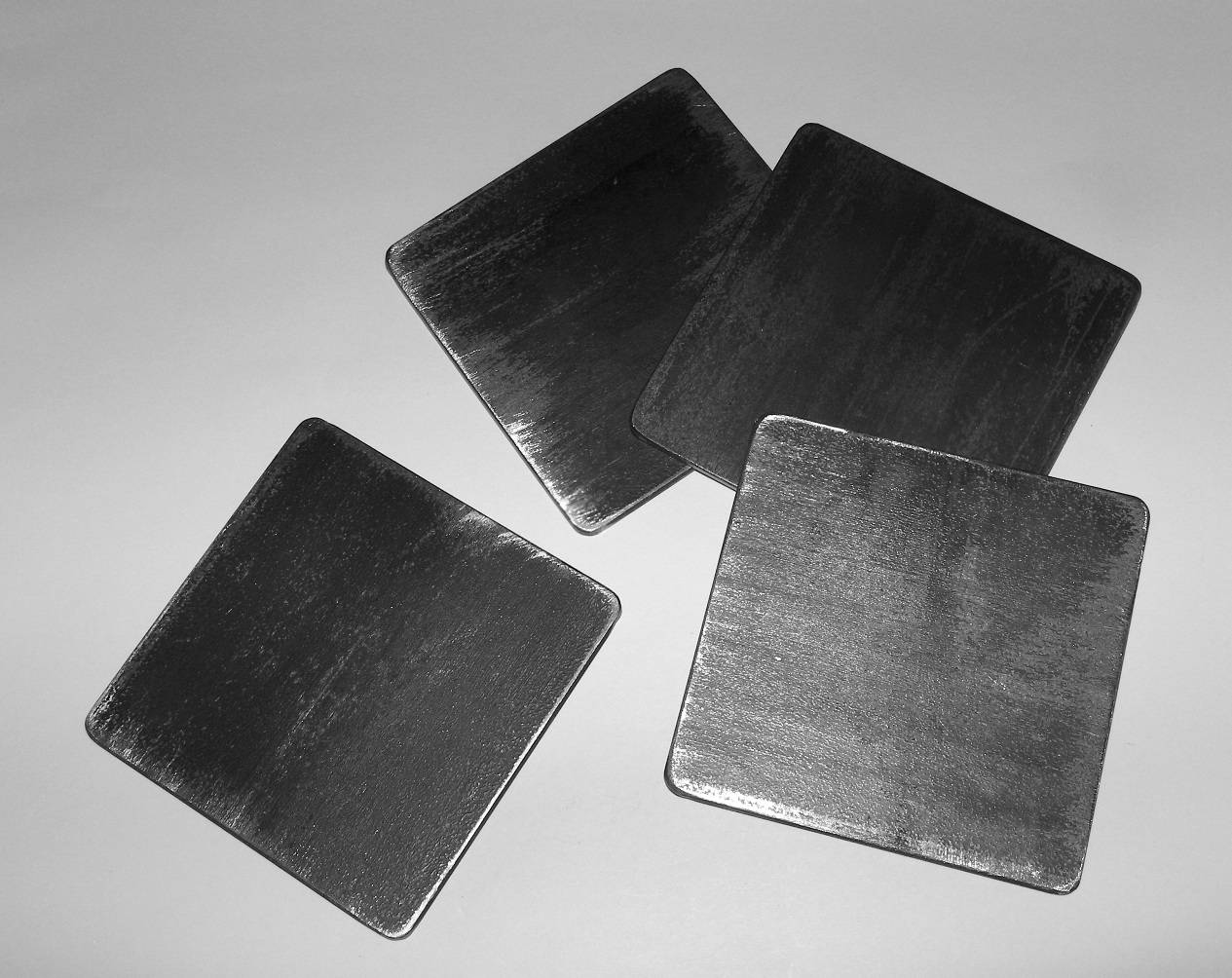 Steel Coasters; Distressed Industrial Metal Coaster Set; Optional Steel ...