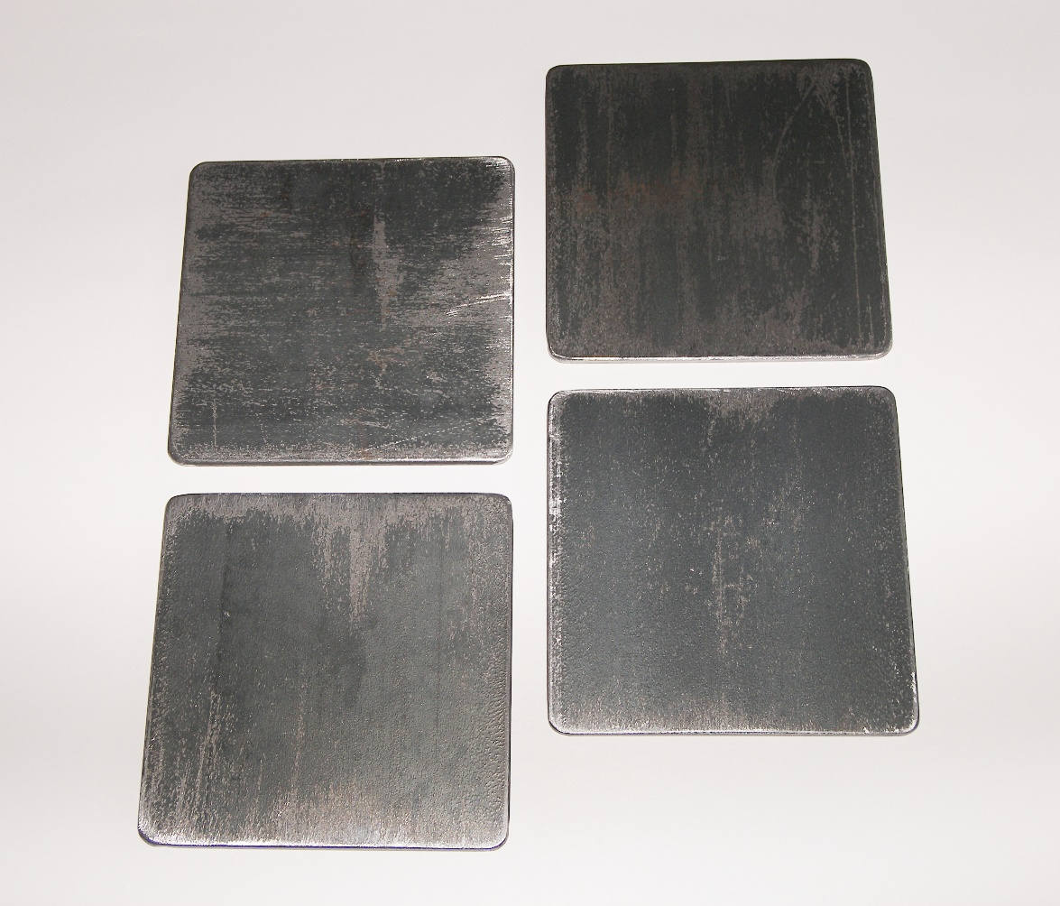 Steel Coasters; Distressed Industrial Metal Coaster Set; Optional Steel ...