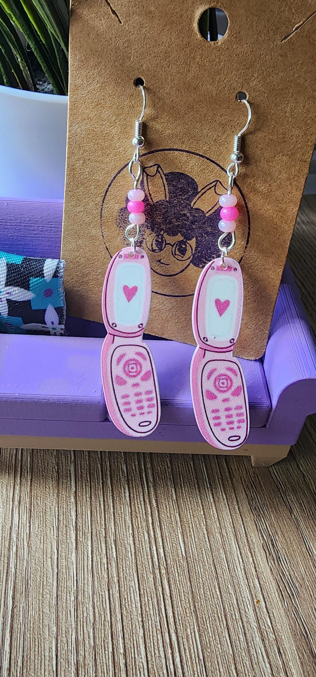 Retro Flip Phone Sterling Silver Dangle Earrings - Etsy