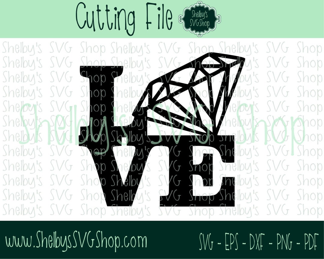 LOVE BLOCK DIAMOND - Cutting File - Svg Eps Dxf Png Pdf - Etsy