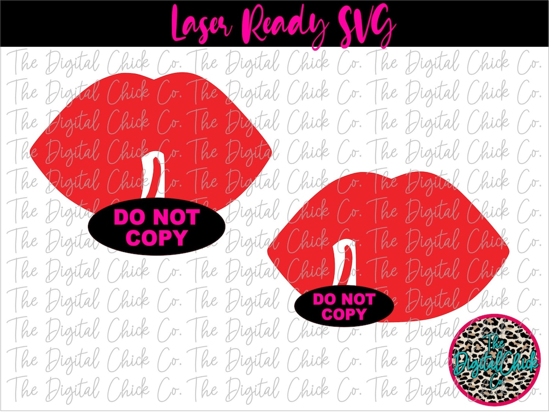 Lips Drink Tag Pincher Clip SVG - GLOWFORGE Laser Ready - Etsy