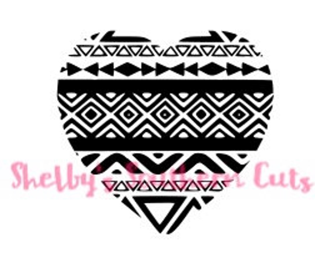 Aztec Heart SVG File - Etsy