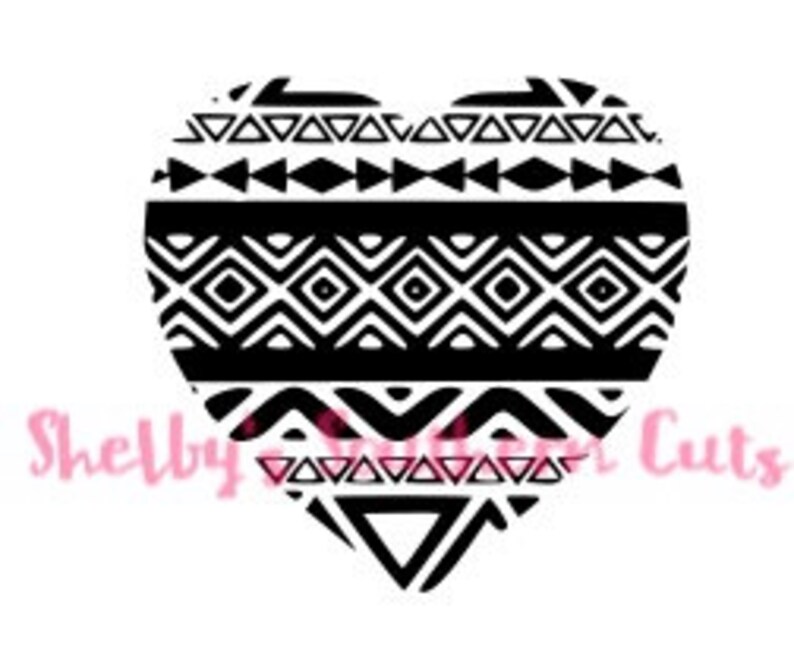 Aztec Heart SVG File - Etsy