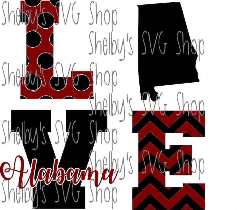 LOVE Alabama SVG DXF Studio3 - Etsy