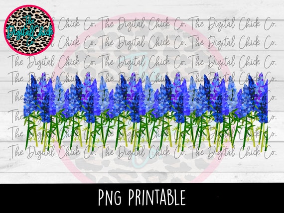 Bluebonnet Border PNG FILE Digital Download - Etsy