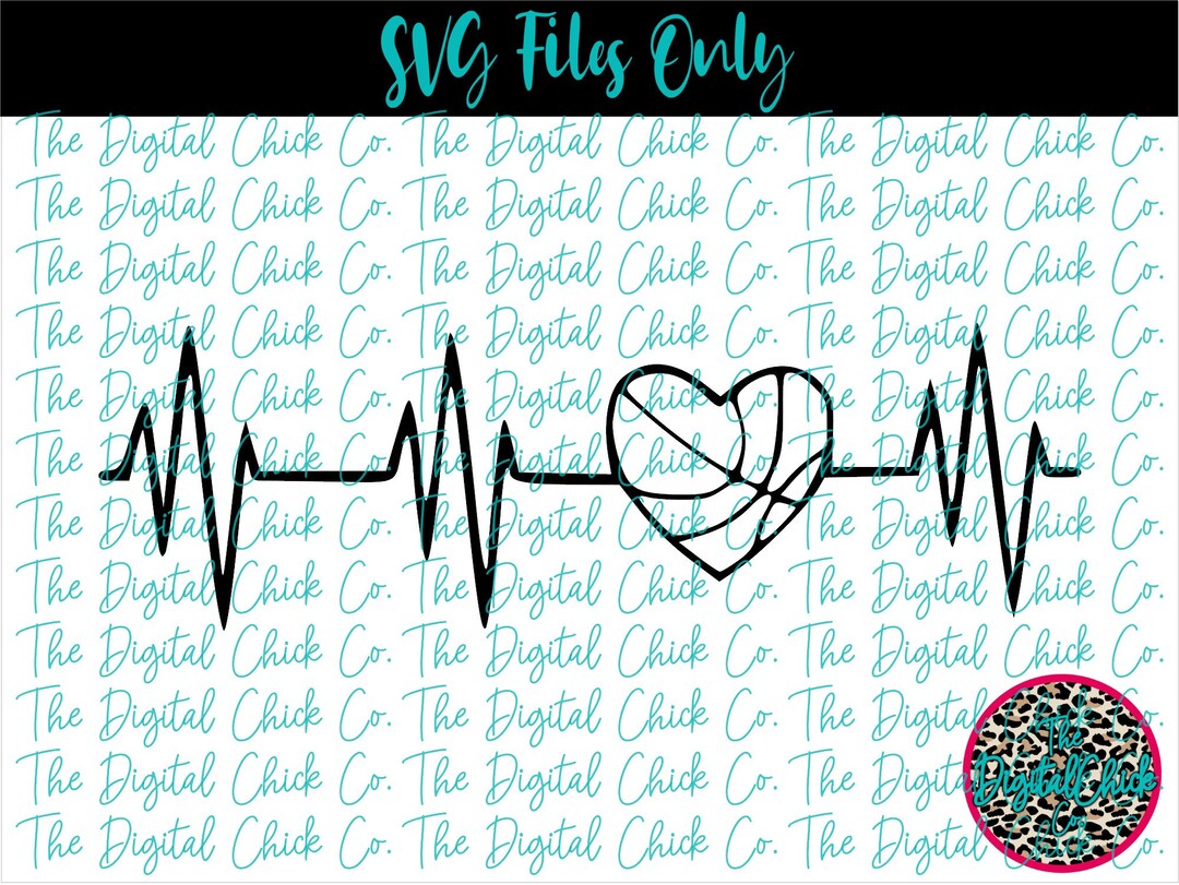 Heartbeat - Volleyball Heart - SVG, EPS, DXF, Png, Pdf Files - Etsy