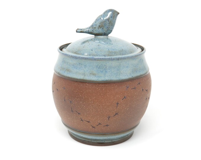 Handmade Ceramic Lidded Jar With Bird Handle - Etsy