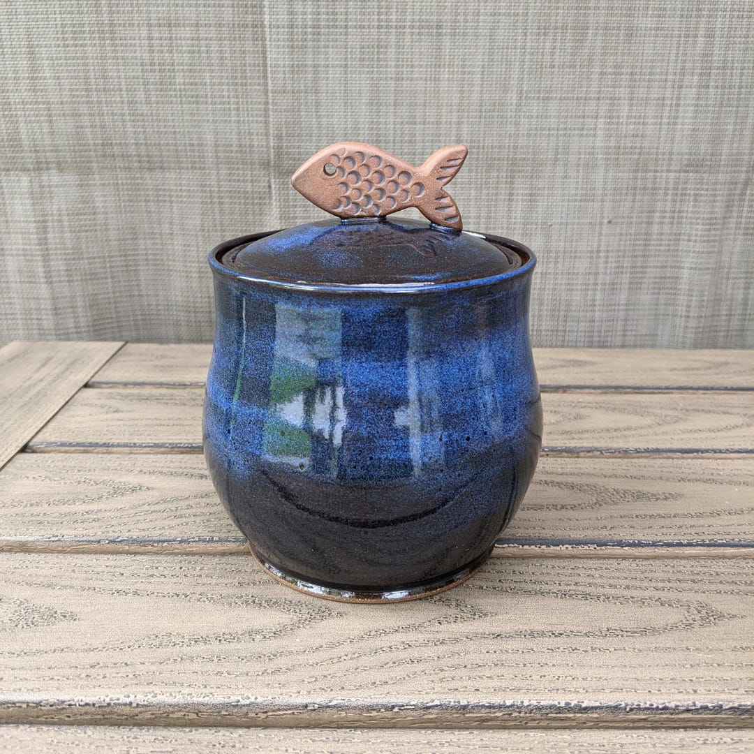 Ceramic Cat Treat Jar, Handmade Pet Treat Container, Gift for Cat ...