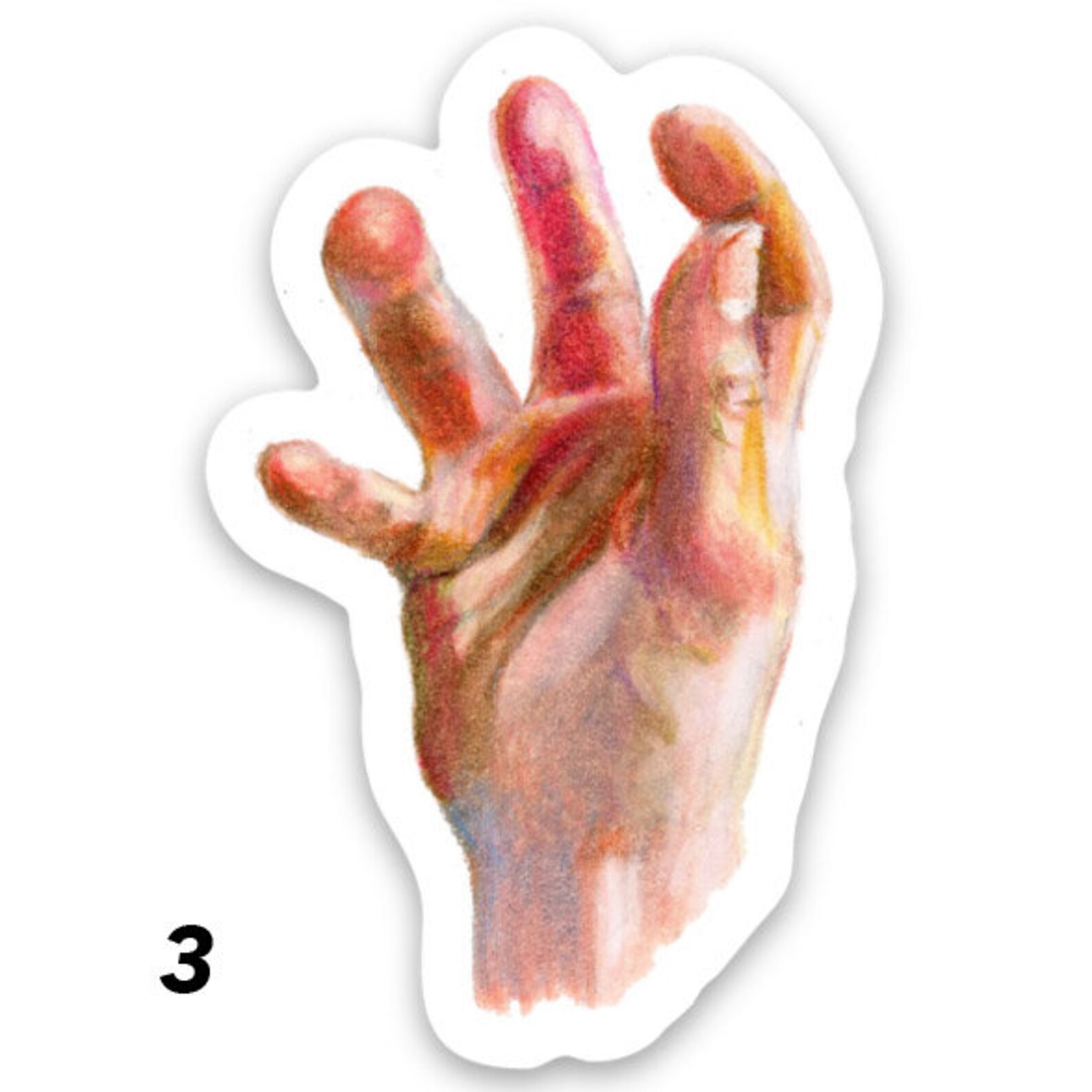 Hand Stickers Vinyl Stickers The hands of the artist | Etsy