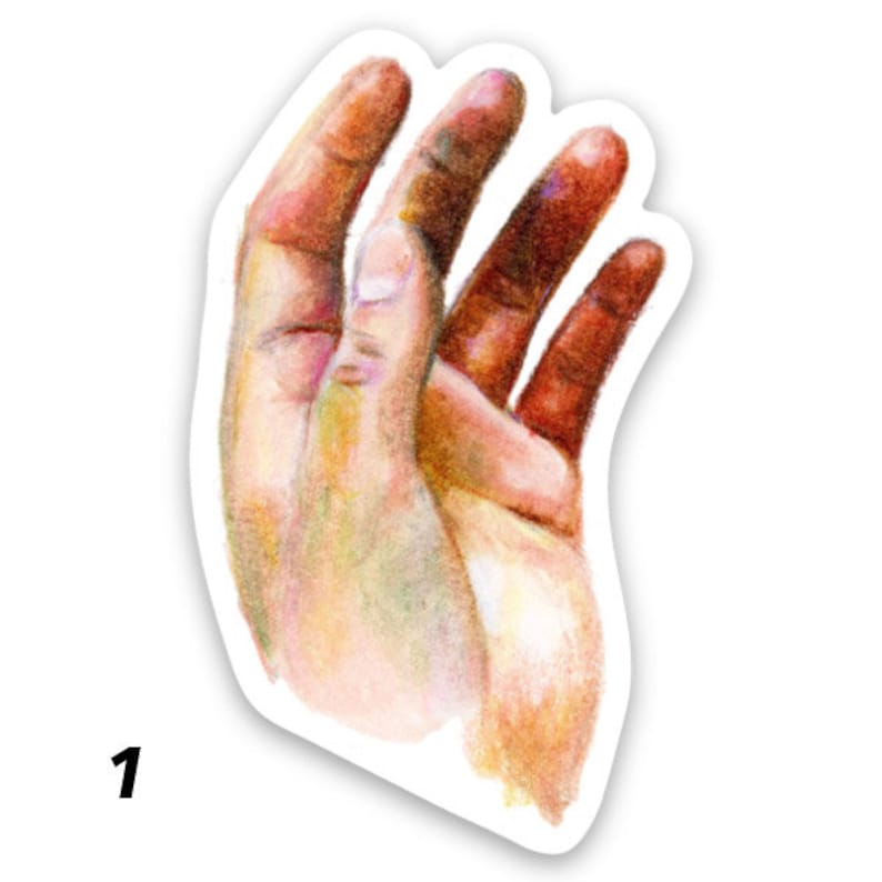 Hand Stickers Vinyl Stickers The hands of the artist | Etsy