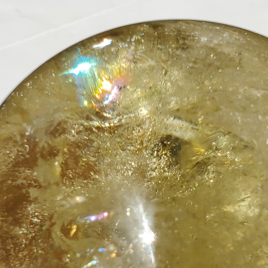 Citrine Sphere With Rainbow Inclusions 91 Mm - Etsy
