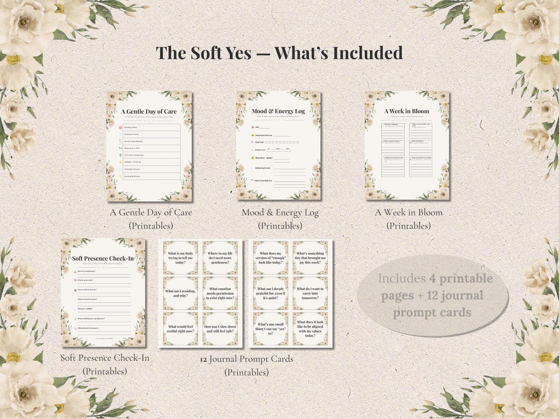 The Soft Yes – A Gentle Printable Wellness Toolkit - Etsy