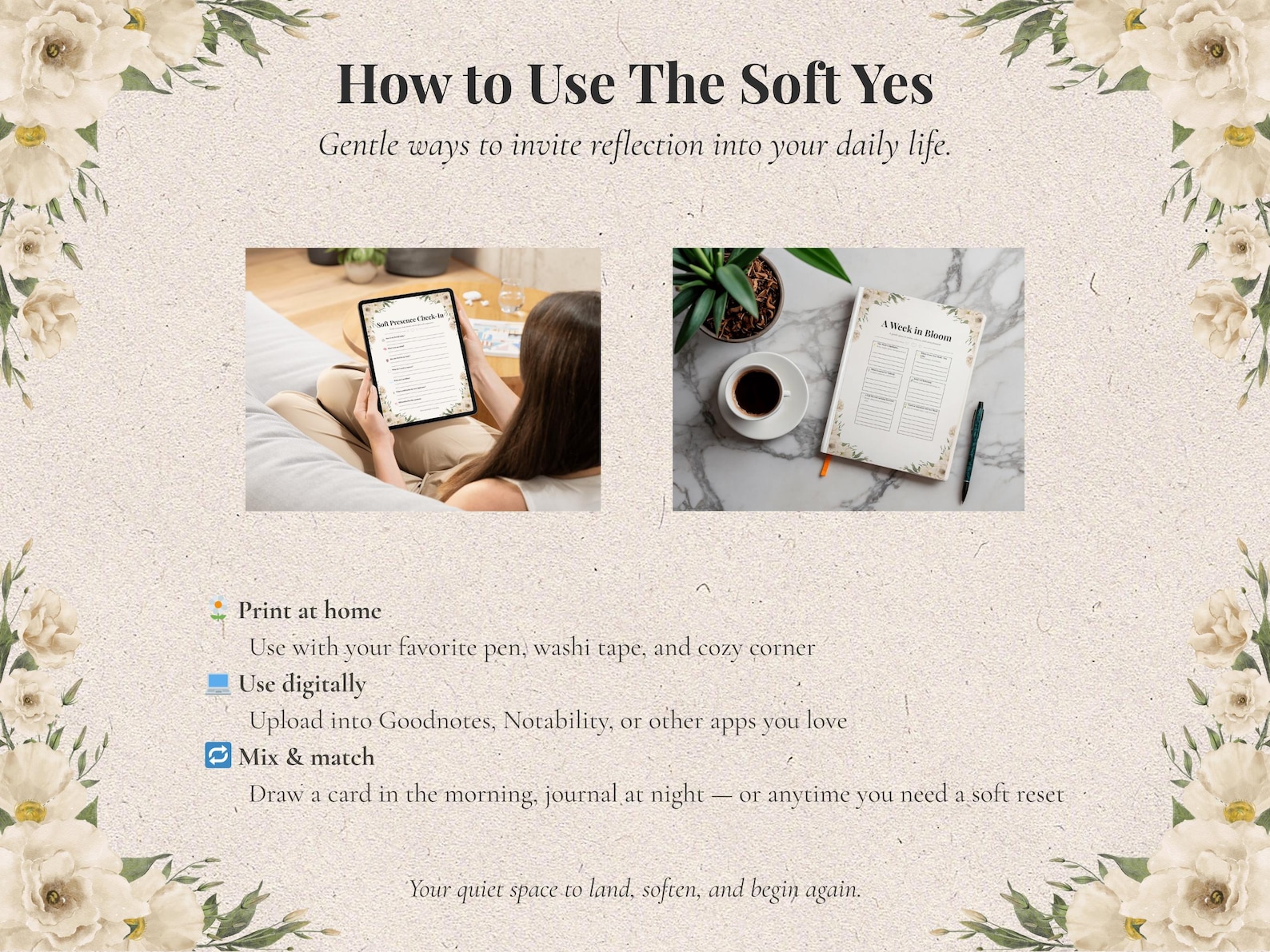 The Soft Yes – A Gentle Printable Wellness Toolkit - Etsy