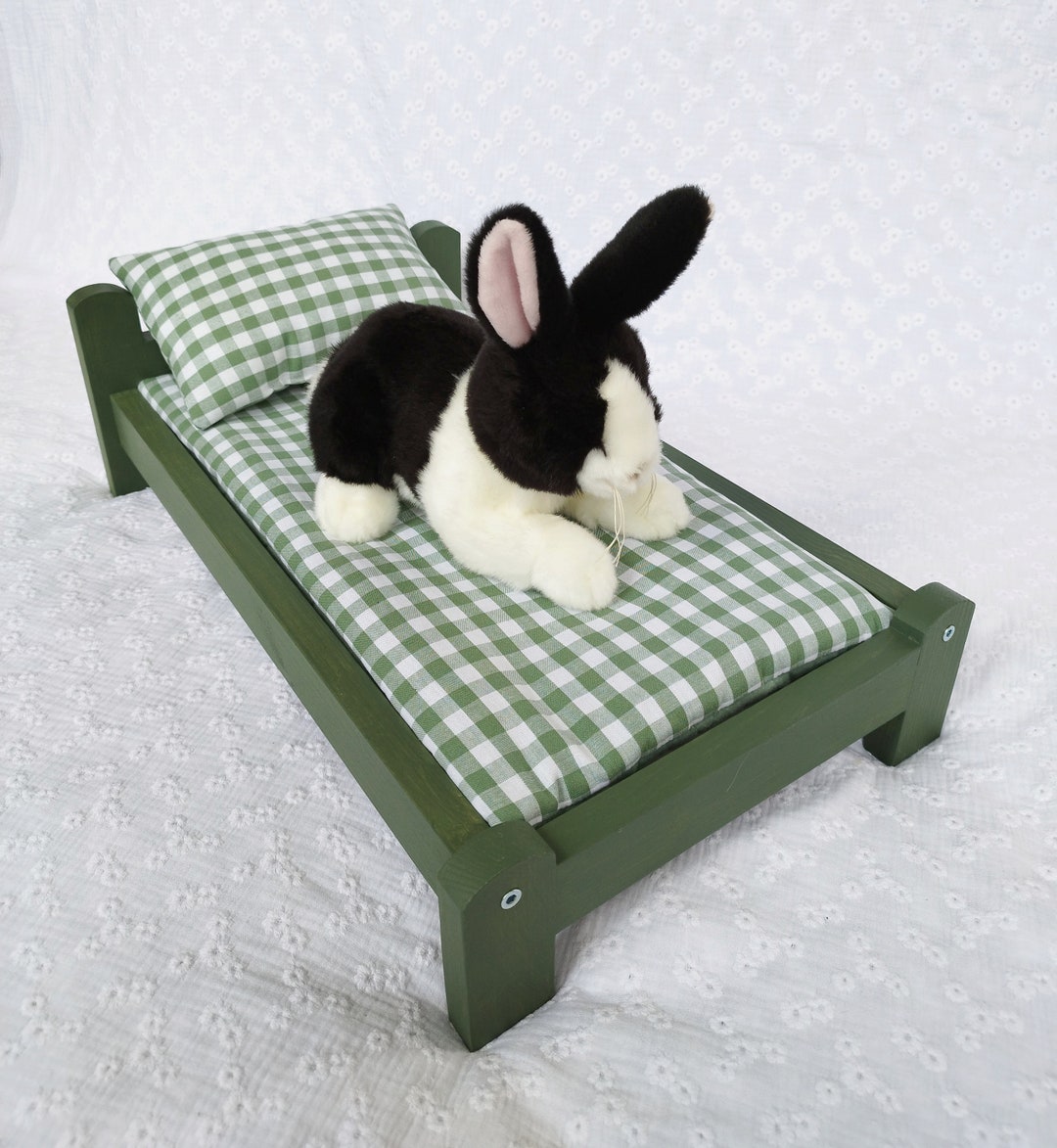 Wooden Bed for Rabbit, 21 Inch Bed for Bunny, Wooden Bed for Cat ...