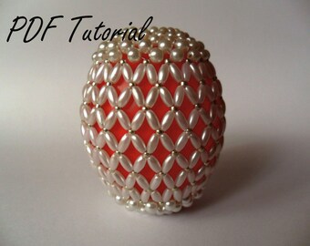 Alice Beading tutorial Ornament Easter egg tutorial Beaded | Etsy